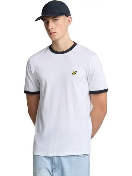 LYLE & SCOTT Ringer T-shirt - White/dark Navy