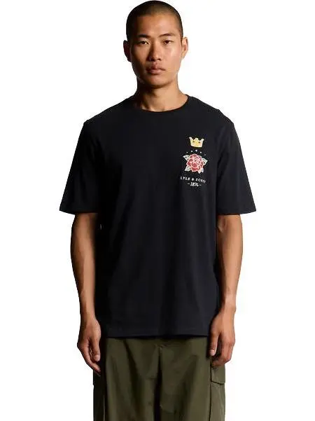 LYLE & SCOTT Rose And Crown Graphic T-shirt - Dark Navy