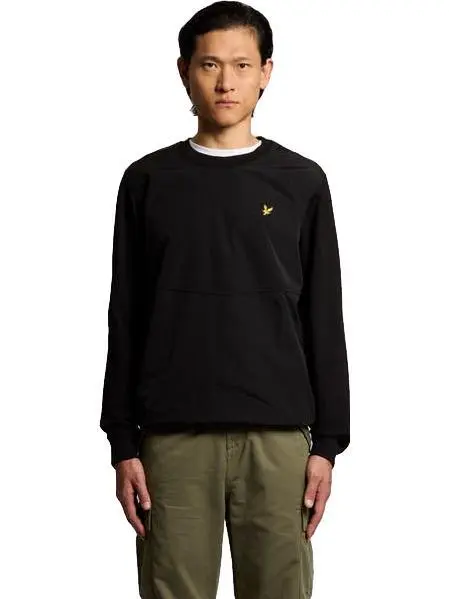 LYLE & SCOTT Half Raglan Hybrid Long Sleeve Sweatshirt - Jet Black