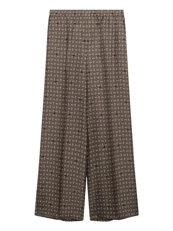 Max Mara Printed Wide-leg Trousers - Brown