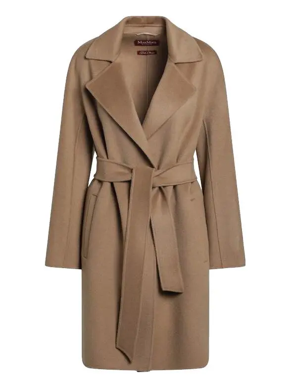 Max Mara Camel Cashmere-wool Blend Wrap Coat - Brown