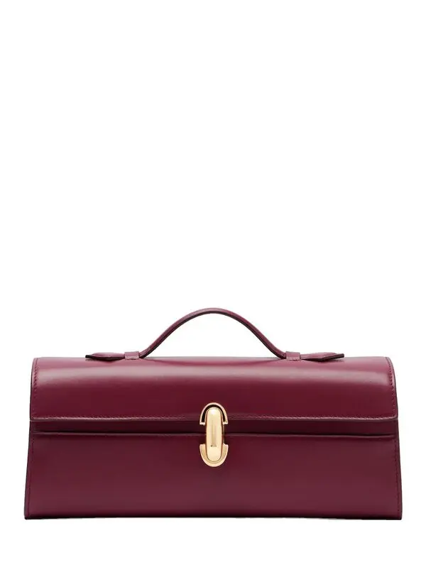 Savette Symmetry Slim Leather Top-handle Bag - Burgundy