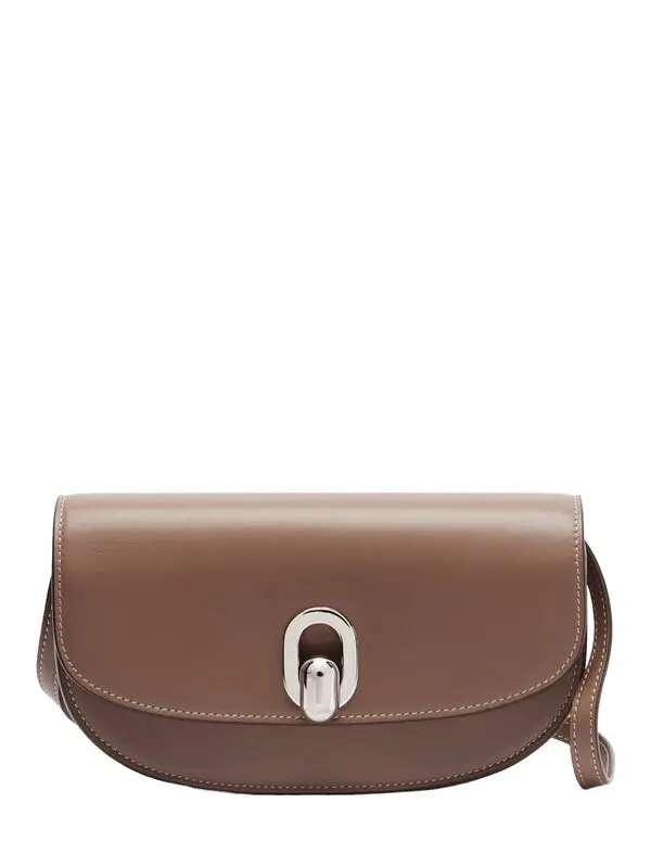Savette Tondo Leather Crossbody Bag - Beige