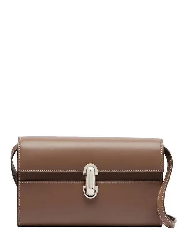 Savette Symmetry Mini Leather Crossbody Bag - Beige
