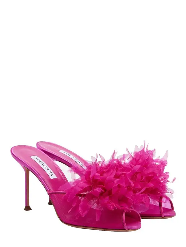 AQUAZZURA Poème 85 Floral-appliqué Sandals - Pink