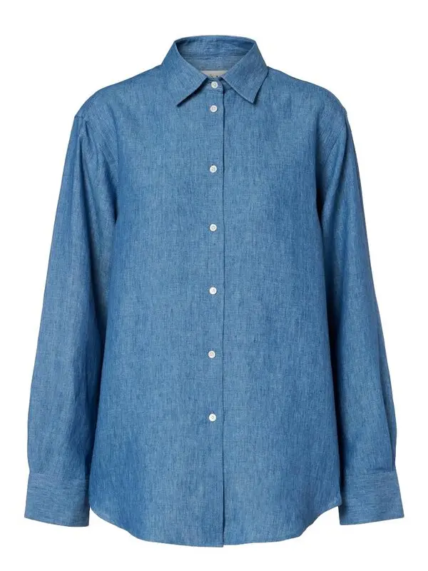 RÓHE Linen Button-down Shirt - Blue