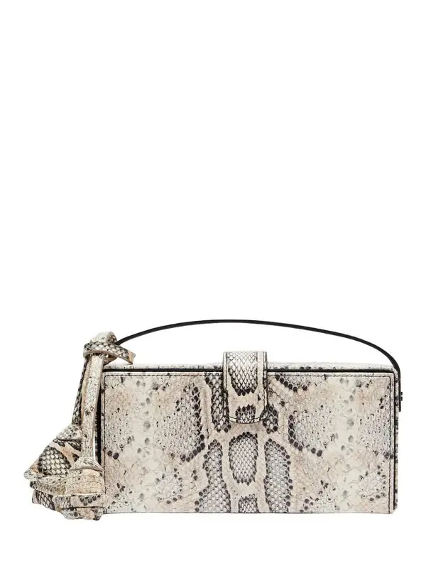 Magda Butrym Apolonia Snake-effect Leather Clutch - Beige