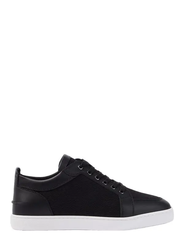 CHRISTIAN LOUBOUTIN Rantulow Leather-trimmed Twill Sneakers - Black