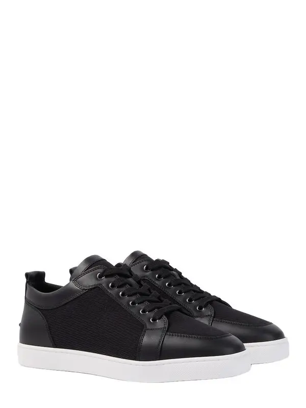 CHRISTIAN LOUBOUTIN Rantulow Leather-trimmed Twill Sneakers - Black