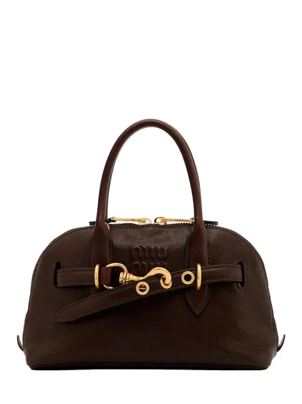 Miu Miu Leather Tote Bag - Brown