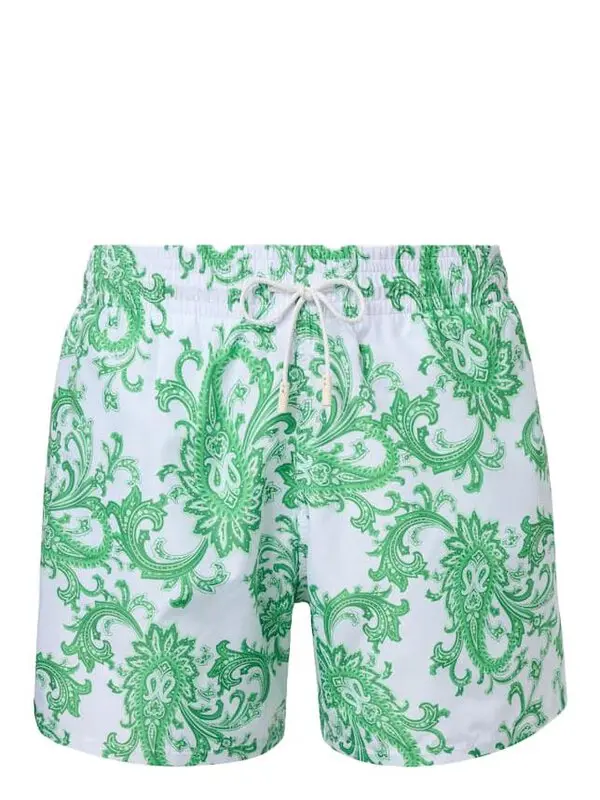 Etro Paisley Swim Trunks - Green