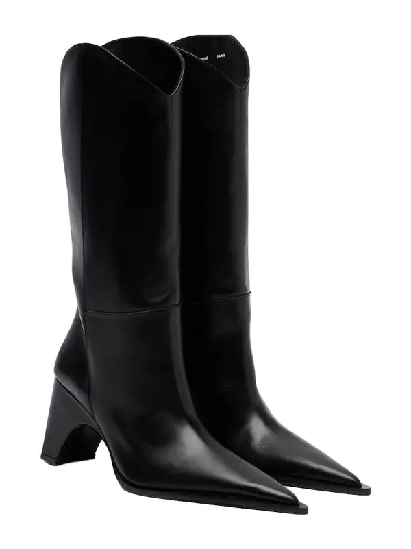 Coperni Bridge Leather Cowboy Boots - Black