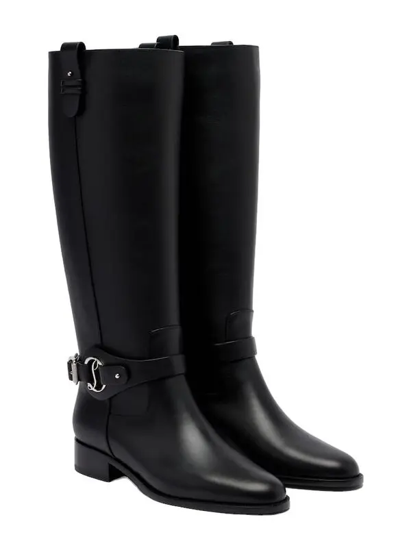 CHRISTIAN LOUBOUTIN Dianouchette Leather Biker Boots - Black