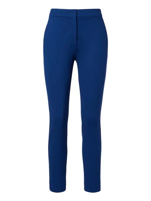 Max Mara Pegno Cropped Slim Fit Jersey Pants - Blue