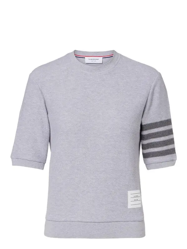 Thom Browne 4-bar Cotton Jersey T-shirt - Grey