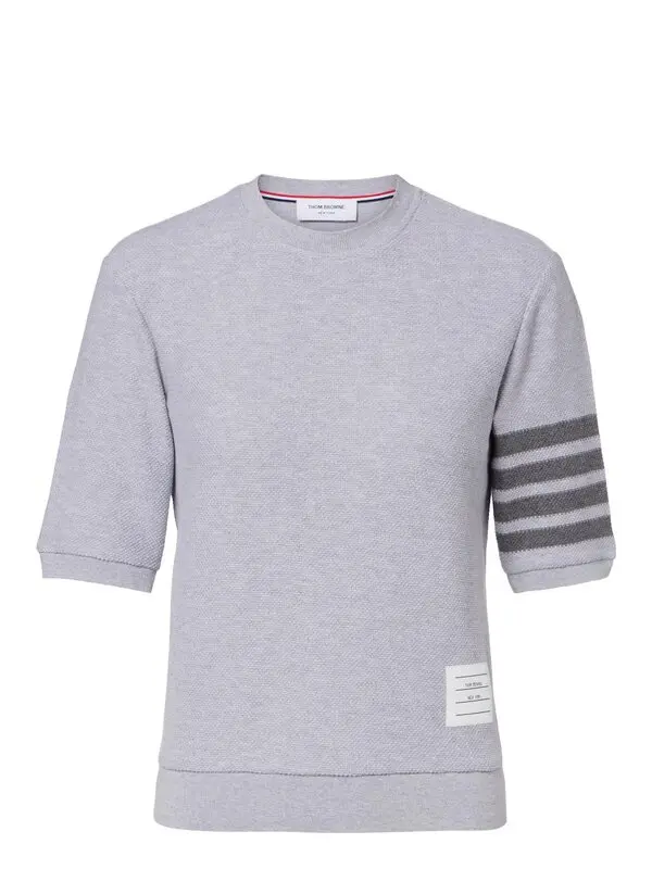 Thom Browne 4-bar Cotton Jersey T-shirt - Grey