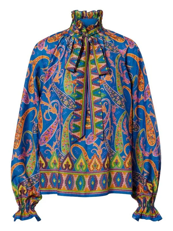 Etro Printed Cotton And Silk Twill Blouse - Multicoloured