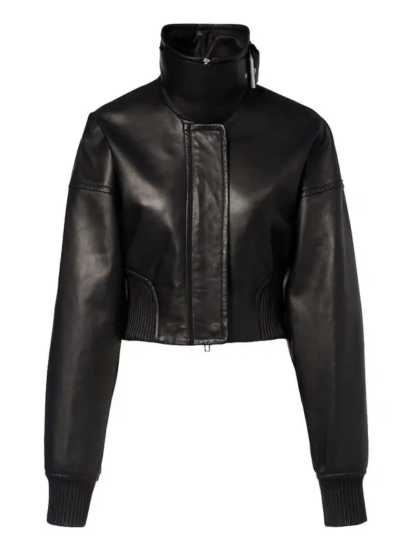 Sportmax Ossido Leather Blouson Jacket - Black