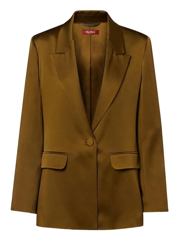 Max Mara Crêpe Satin Blazer - Green