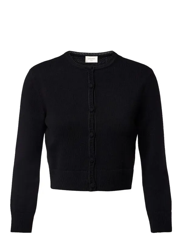 Saint Laurent Wool Cardigan - Black