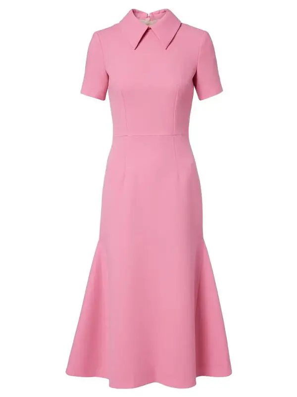 EMILIA WICKSTEAD Eman Wool Crêpe Midi Dress - Pink