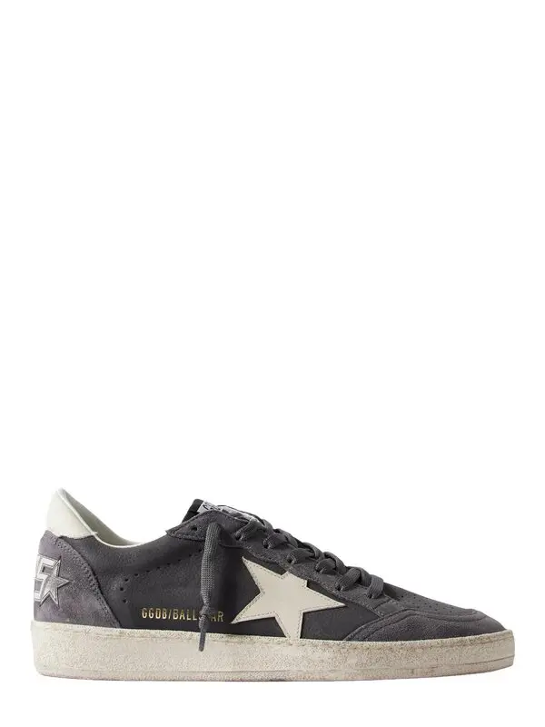 Golden Goose Ball Star Distressed Sneakers - Gray