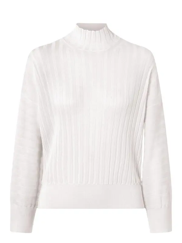 Proenza Schouler Luiza Ribbed-knit Turtleneck Sweater - White