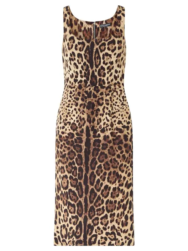 Dolce & Gabbana Leopard-print Silk-blend Satin Midi Dress - Animal Print
