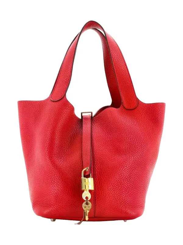 Hermès Picotin Lock Clemence Mm Bucket Bag - Red