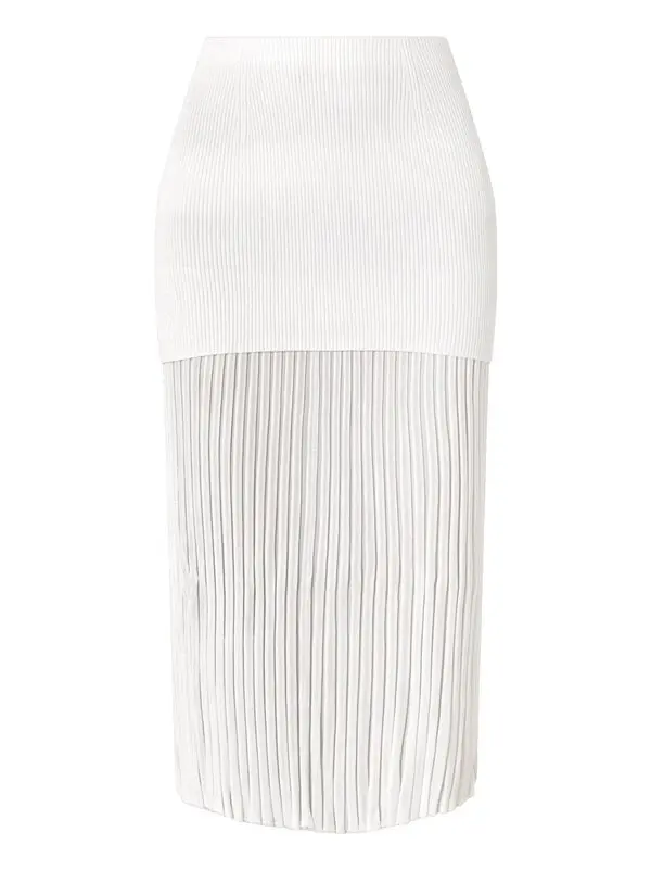 Proenza Schouler Luiza Ribbed-knit Midi Skirt - White