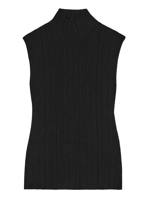 Proenza Schouler Federica Ribbed-knit Top - Black