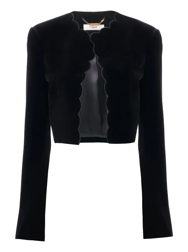 Chloé Scalloped Spencer Jacket - Black
