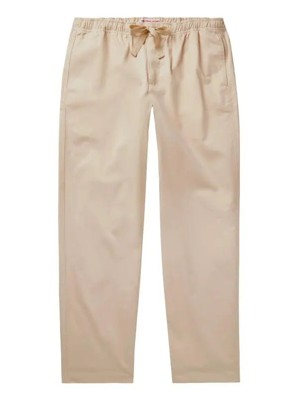 Orlebar Brown Alex Slim-fit Brushed Cotton-blend Twill Trousers - Neutrals