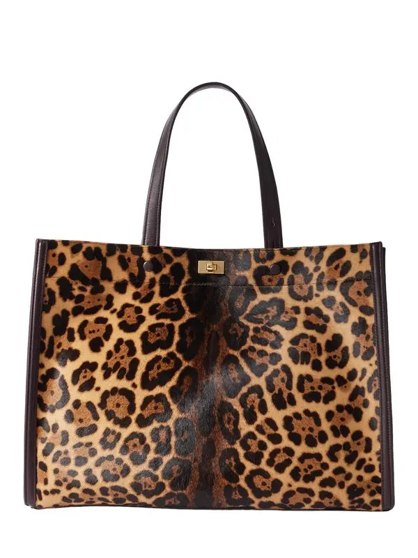 ANYA HINDMARCH Mortimer Leopard-print Calf Hair Tote - Green