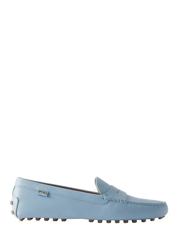 TOD'S Gommino Leather Loafers - Blue