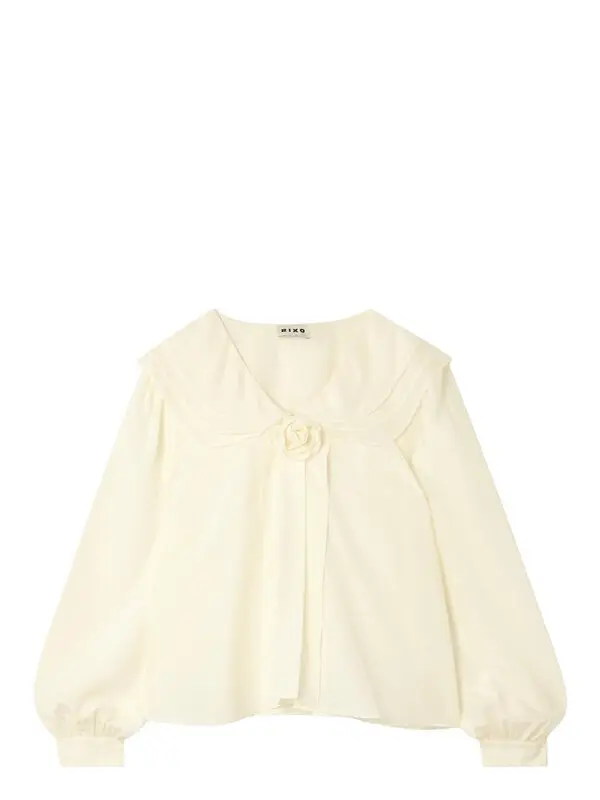 Rixo Emelin Layered Silk Blouse - Ivory