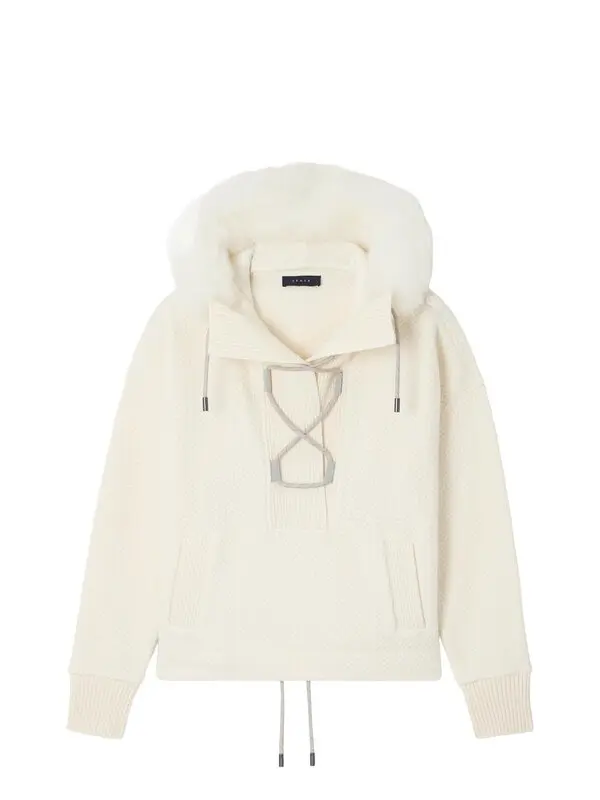 Sease Shearling-trimmed Wool Hoodie - White