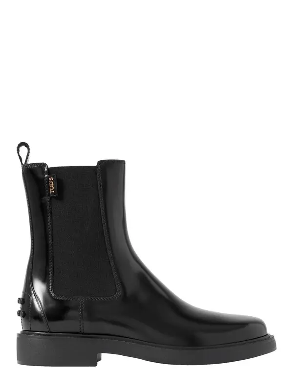 TOD'S Glossed-leather Chelsea Boots - Black