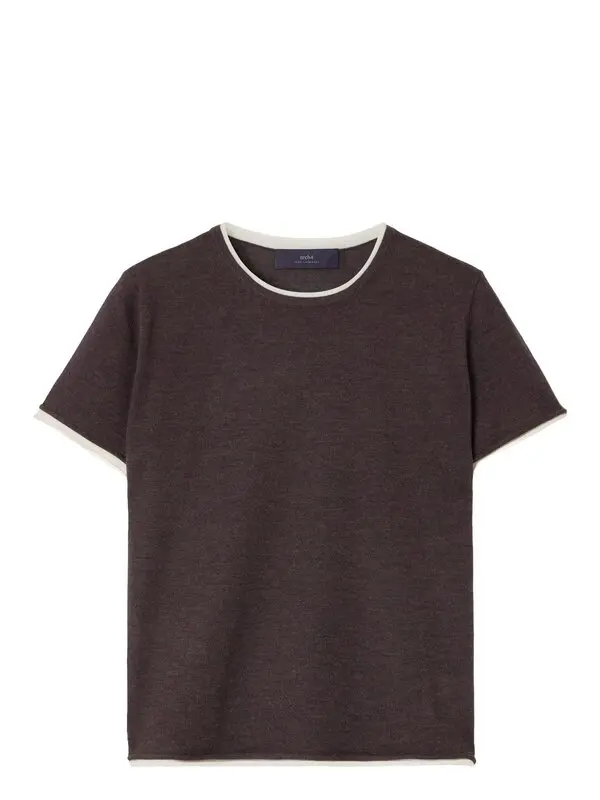 Arch4 Selcombe Layered Organic Cashmere Top - Brown