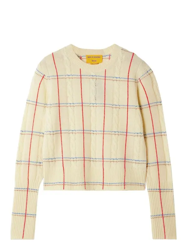 Guest In Residence Shrunken Checked Cashmere Sweater - Yellow