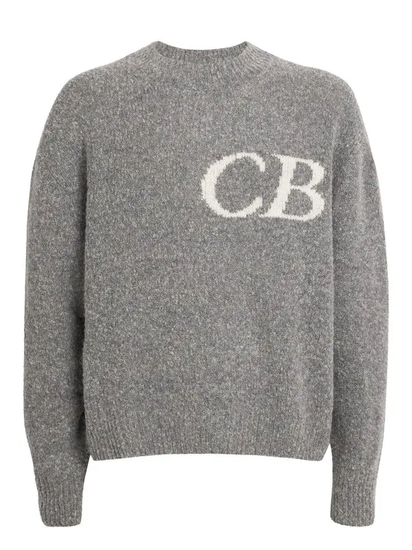 COLE BUXTON Wool-blend Logo Sweater - Grey