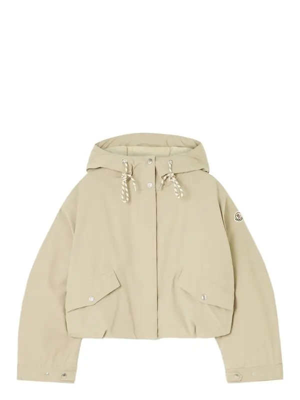 Moncler Hooded Cropped Down Jacket - Neutrals