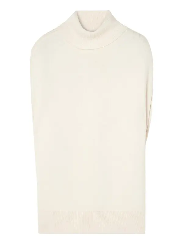 TOTEME Oversized Knitted Wool Turtleneck Tank - White