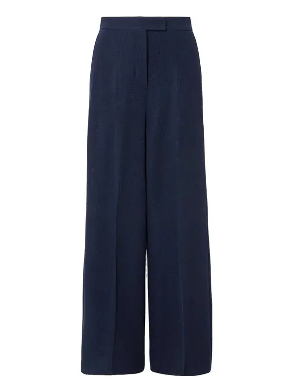 Max Mara Wool Wide-leg Trousers - Blue