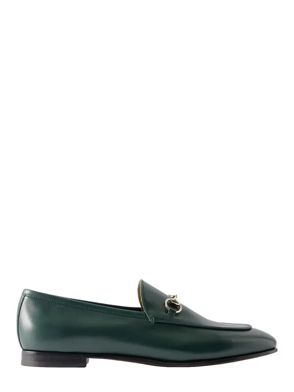 Gucci Jordaan Leather Loafers With Horsebit Detail - Green