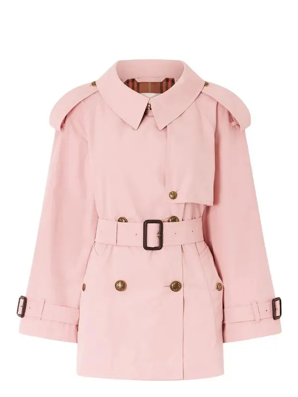 Burberry Fitzrovia Belted Cotton-poplin Trench Coat - Pink