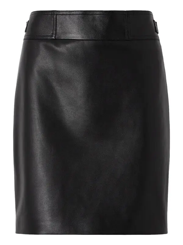 Magda Butrym Leather Pencil Midi Skirt - Black