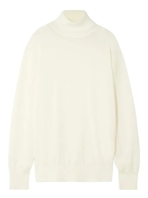 TOTEME Knitted Turtleneck Sweater - Ecru