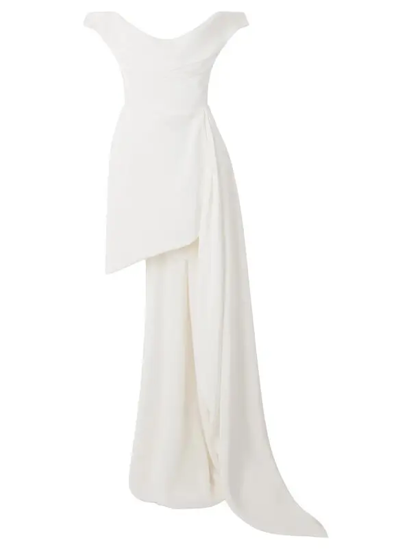 VIVIENNE WESTWOOD Comet Asymmetric Draped Silk-cady Mini Dress - White