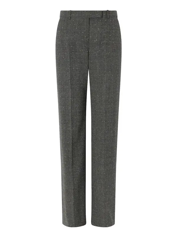 Alexander McQueen Prince Of Wales Wool Straight-leg Pants - Gray